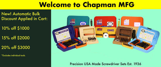 Speciality Screwdriver Sets Made in the USA by Chapman Manufacturing